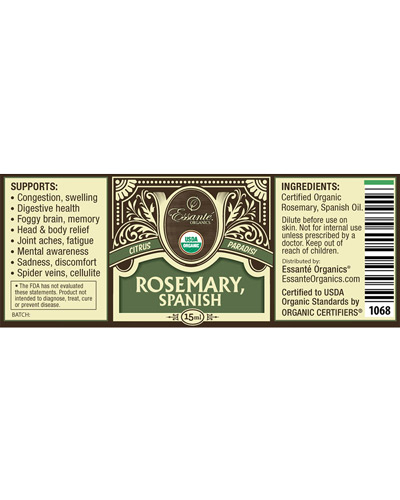 Essanté Organics - Organic Rosemary, Spanish Essential Oil 15ml R: $31. ...